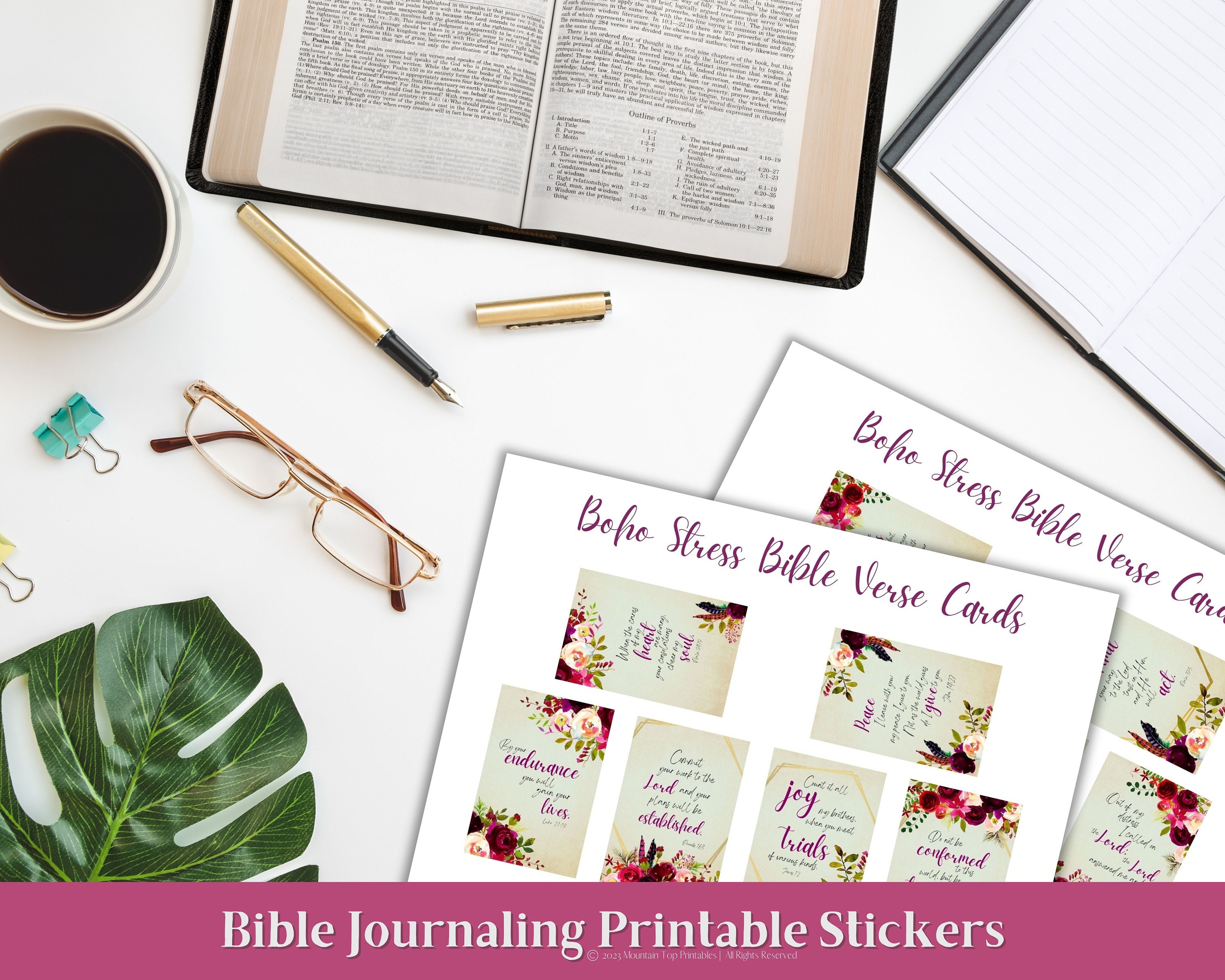 Printable Bible Verses Set of 12 Scripture Memory Cards Gift for Her ...