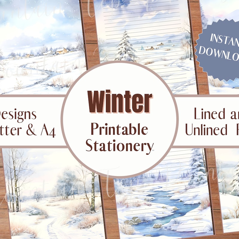 Winter Printable Stationery - Etsy