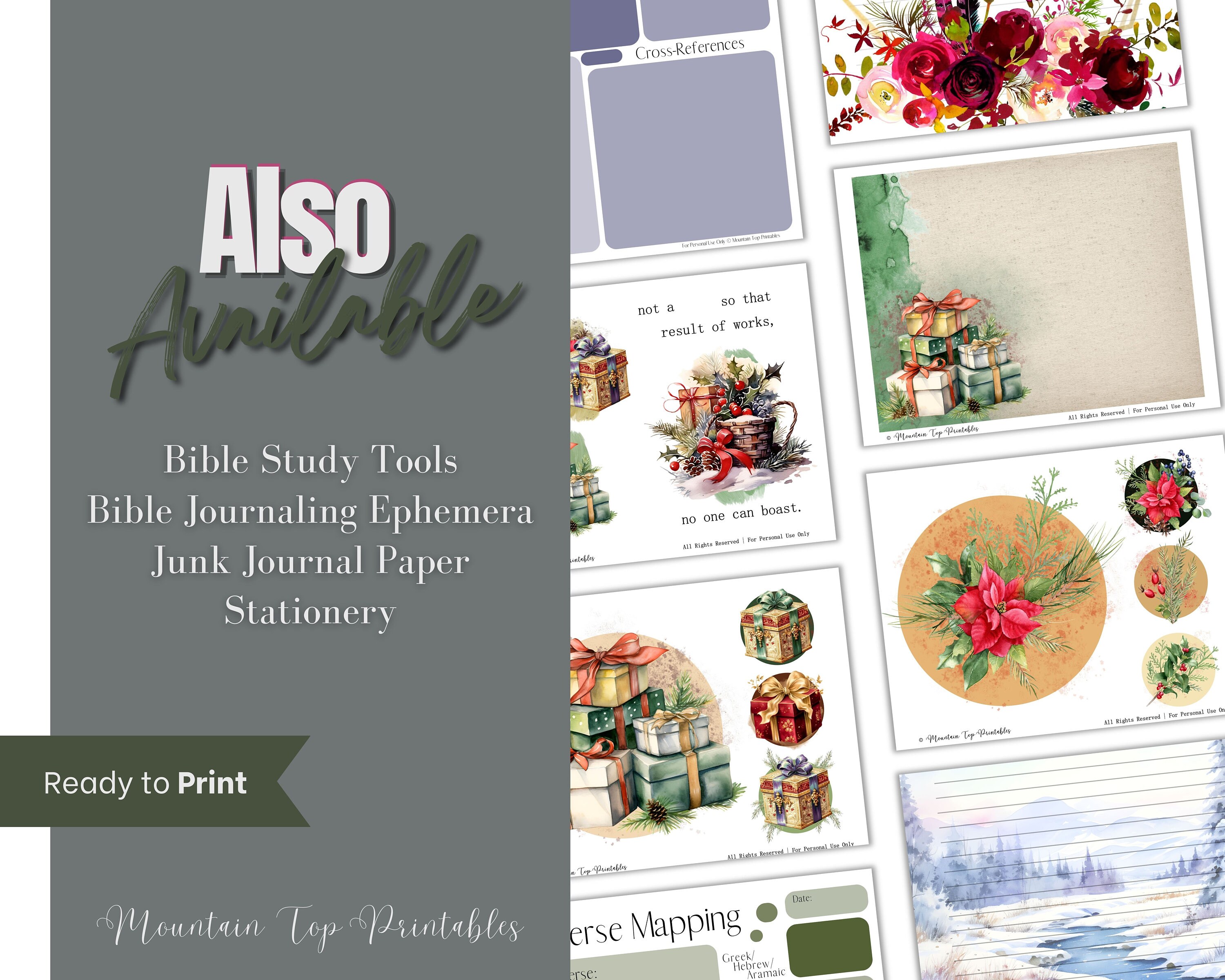 Printable Bible Verses Set of 12 Scripture Memory Cards Gift for Her ...