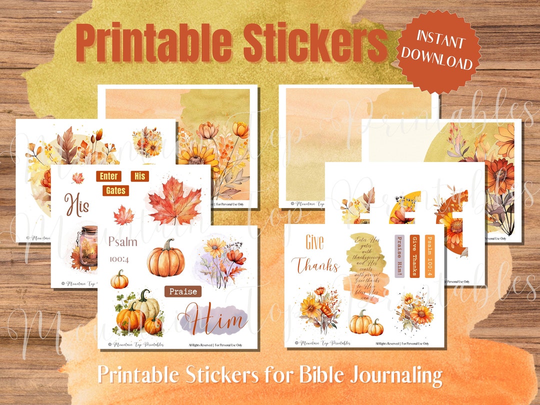 Give Thanks Bible Journaling Printable for Her Autumn Gratitude Digital ...