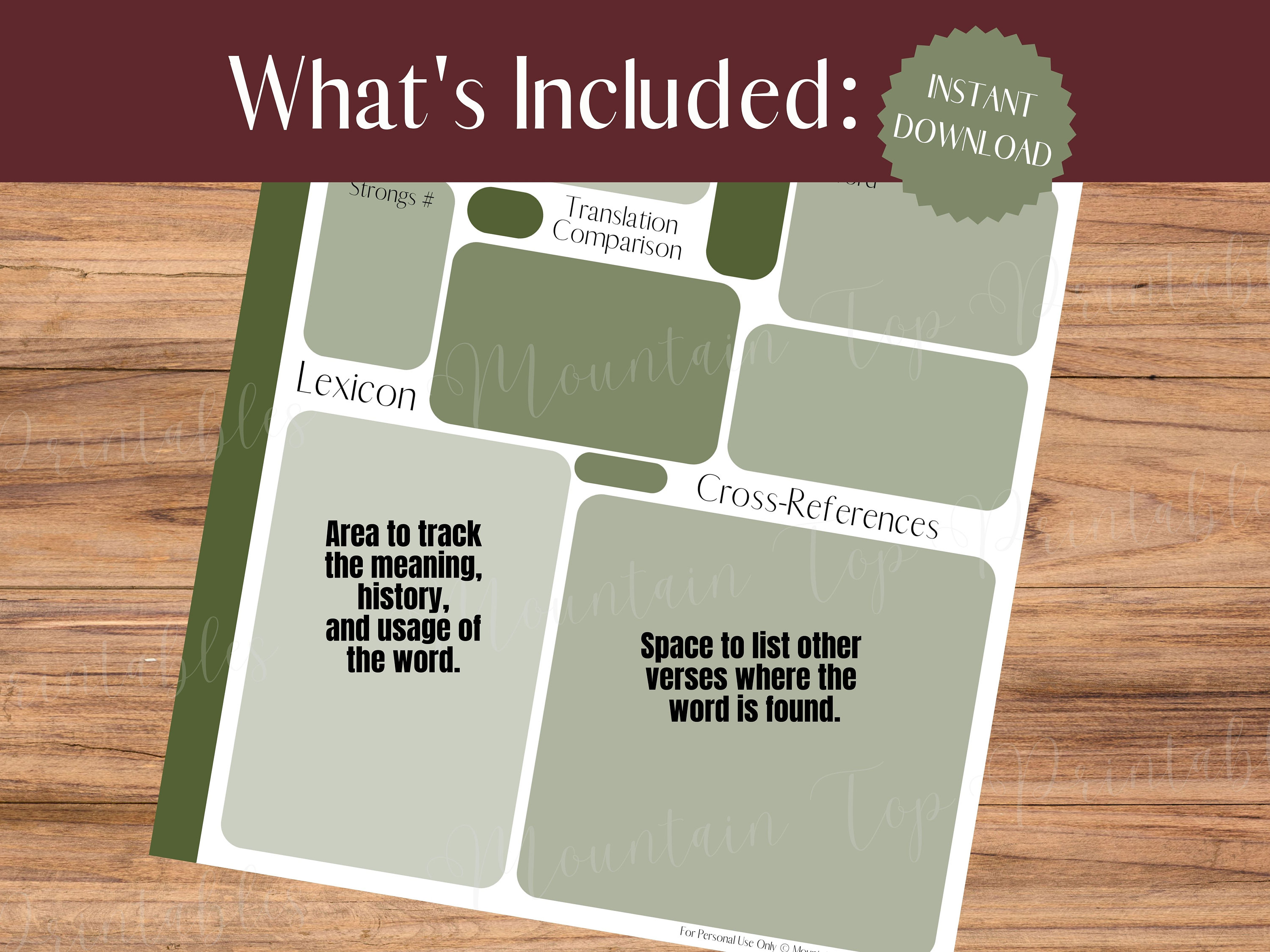 Green Verse Mapping Printable for Bible Study Notes Scripture Writing ...