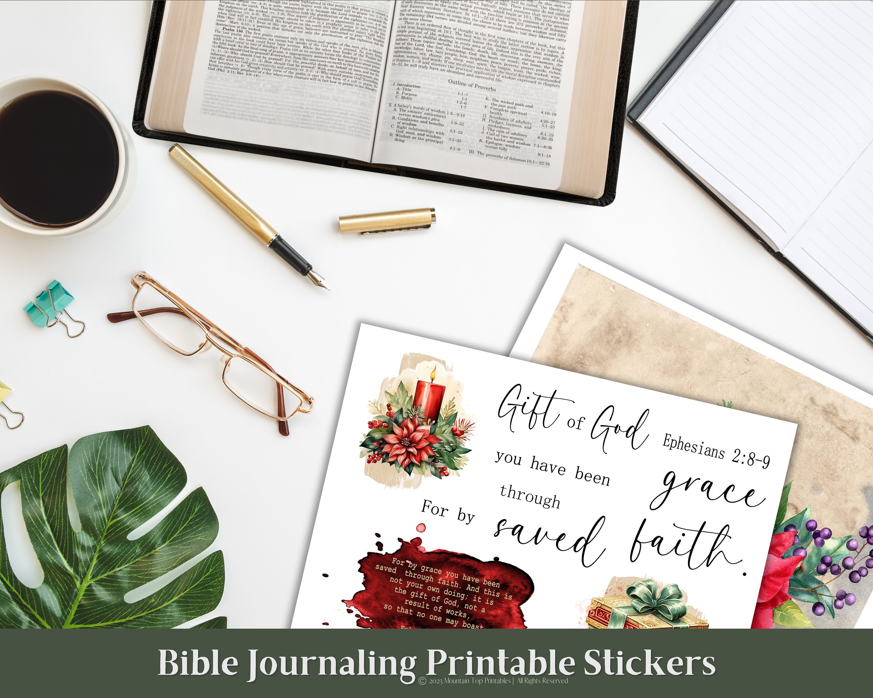 Christmas Bible Journaling Printable for Her Gift of God Digital Bible ...