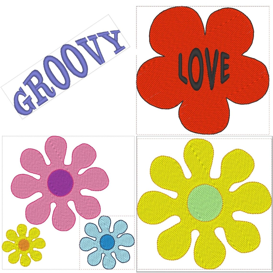 60's Groovy Machine Embroidery Designs - Etsy