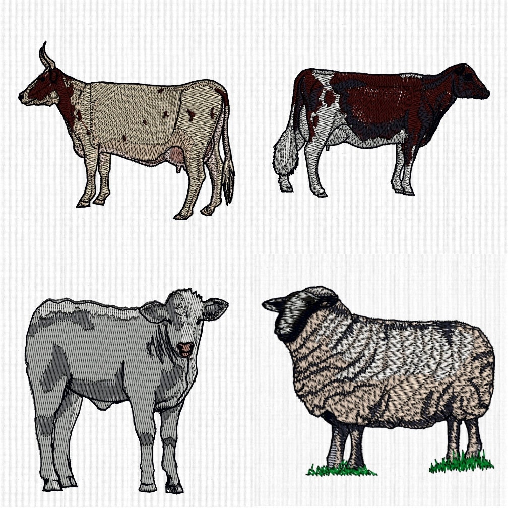Farm Animals 1 Machine Embroidery Designs - Etsy