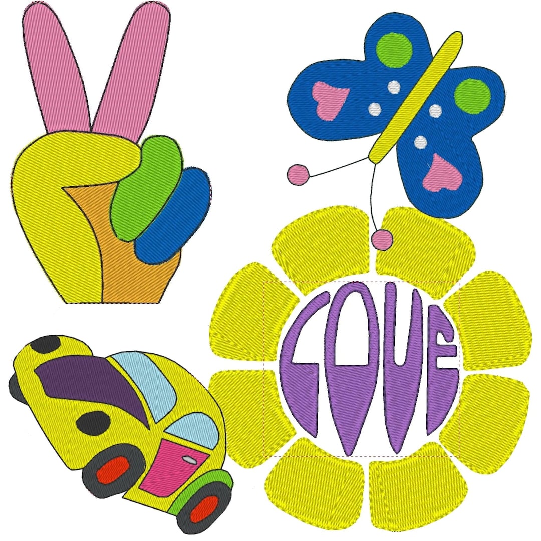 60's Groovy Machine Embroidery Designs - Etsy
