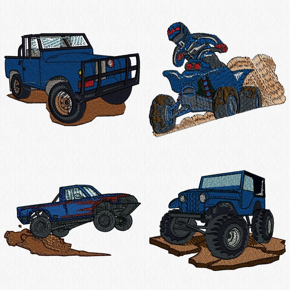4 Wheel Drive Vehicles Machine Embroidery Designs - Etsy