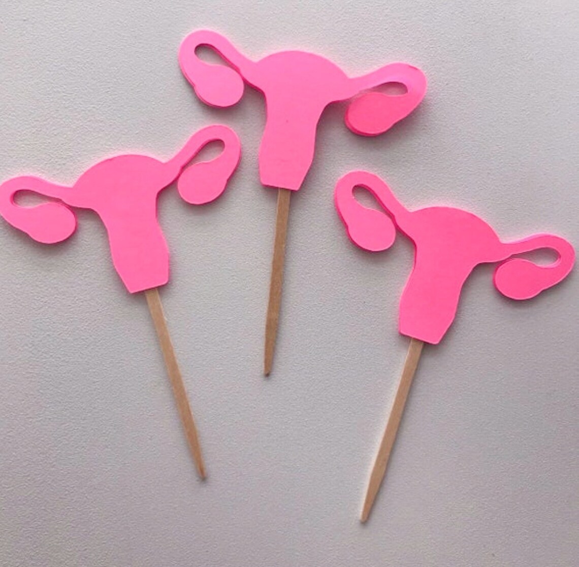 Uterus Party Picks // Cupcake Toppers | Etsy