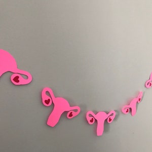 Hot Pink Uterus Banner // Heart Ovary Garland // Galentines Day ...