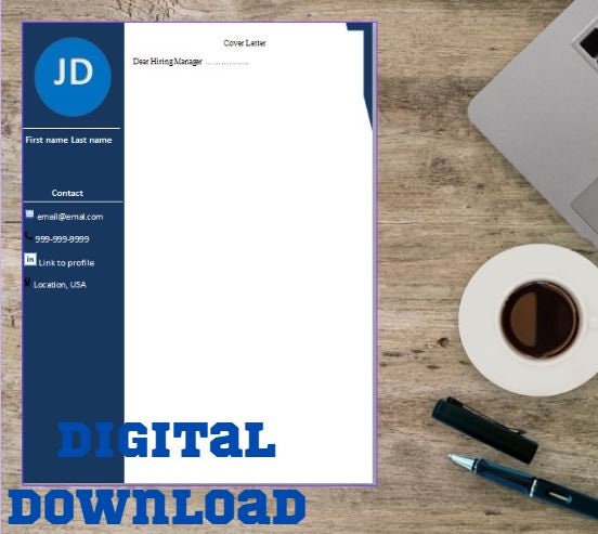 3 Piece Microsoft Modern Resume Template With Monogram, Modern Resume, Word Resume, Resume ...