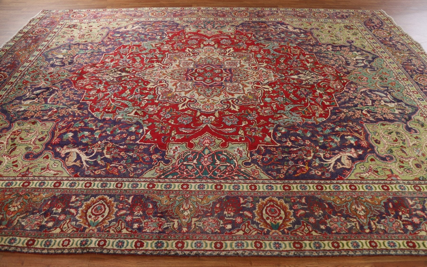 Amazing Big Rug, Large Rug, 9 X 13 Ft Rug, Vintage Rug, Bucks Deer Rug ...