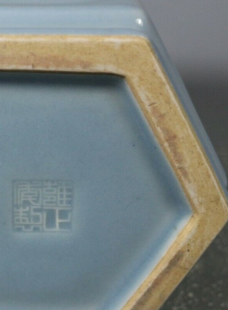 Rare Chinese Hexagonal Lavender Blue Glazed Flower Pot Planter - Etsy