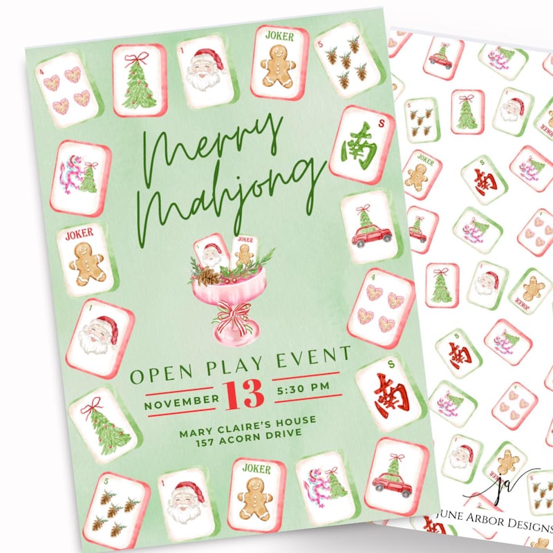 Evite Mahjong Template - Etsy UK