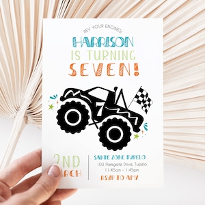Monster Truck Birthday Party Invitation | Mudding | Boy's Birthday ...