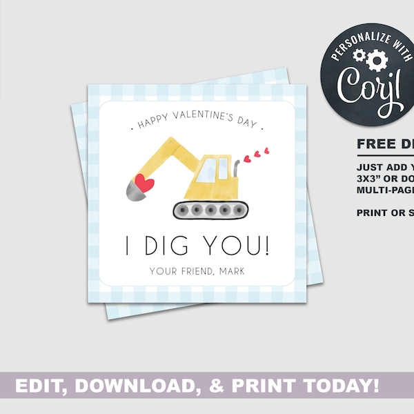 I Dig You Valentine - Etsy