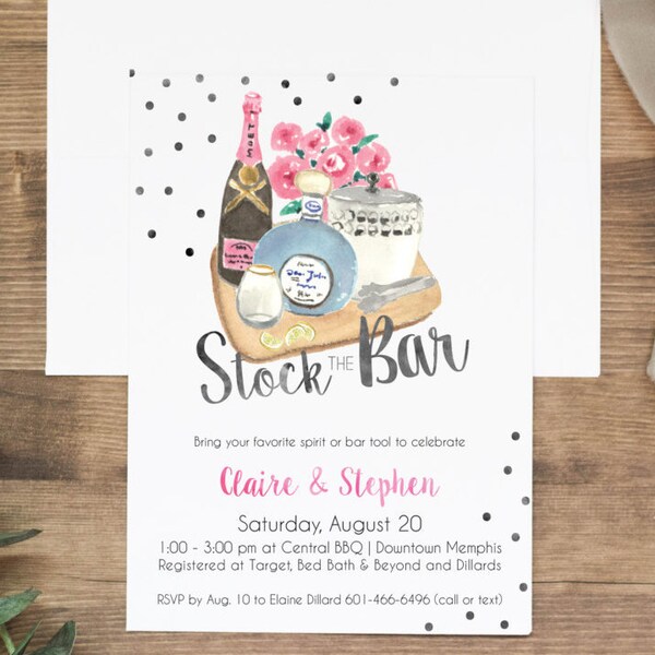 Printable Stock the Bar Invitations - Etsy