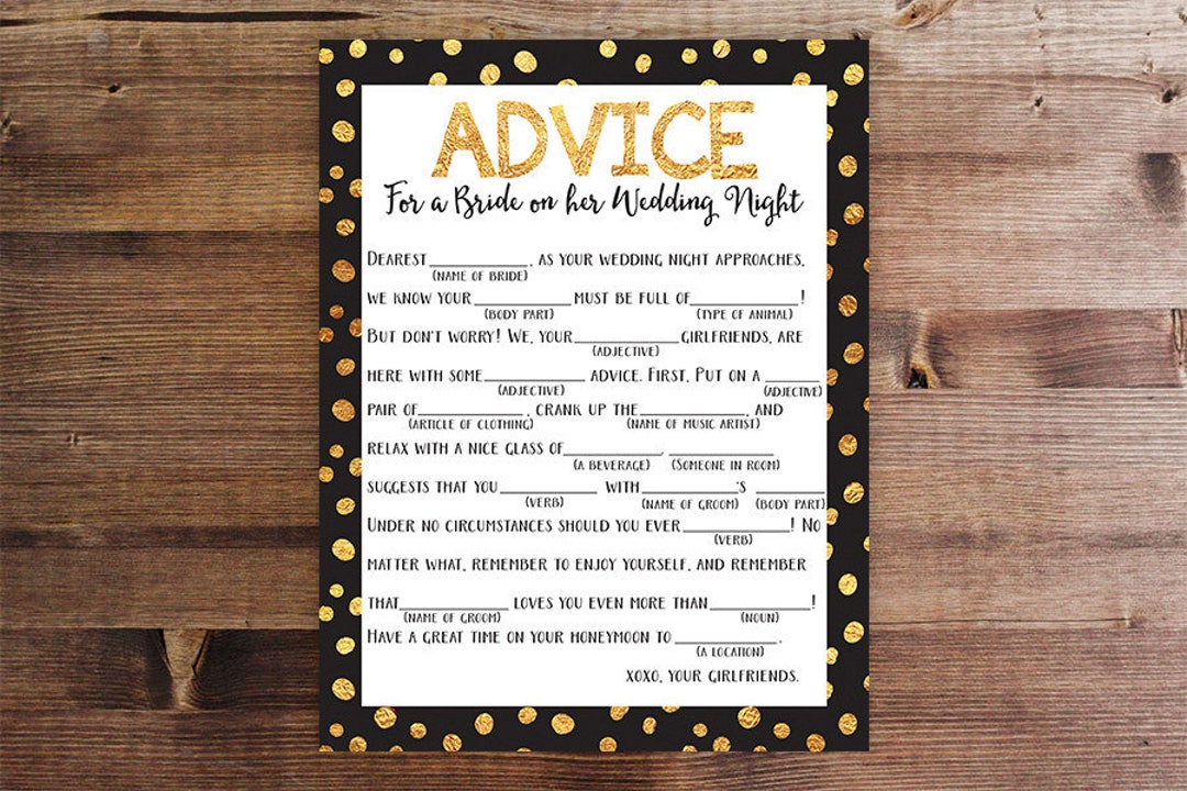 Dirty Mad Libs: Bachelorette Party Advice Game (printable) - Etsy