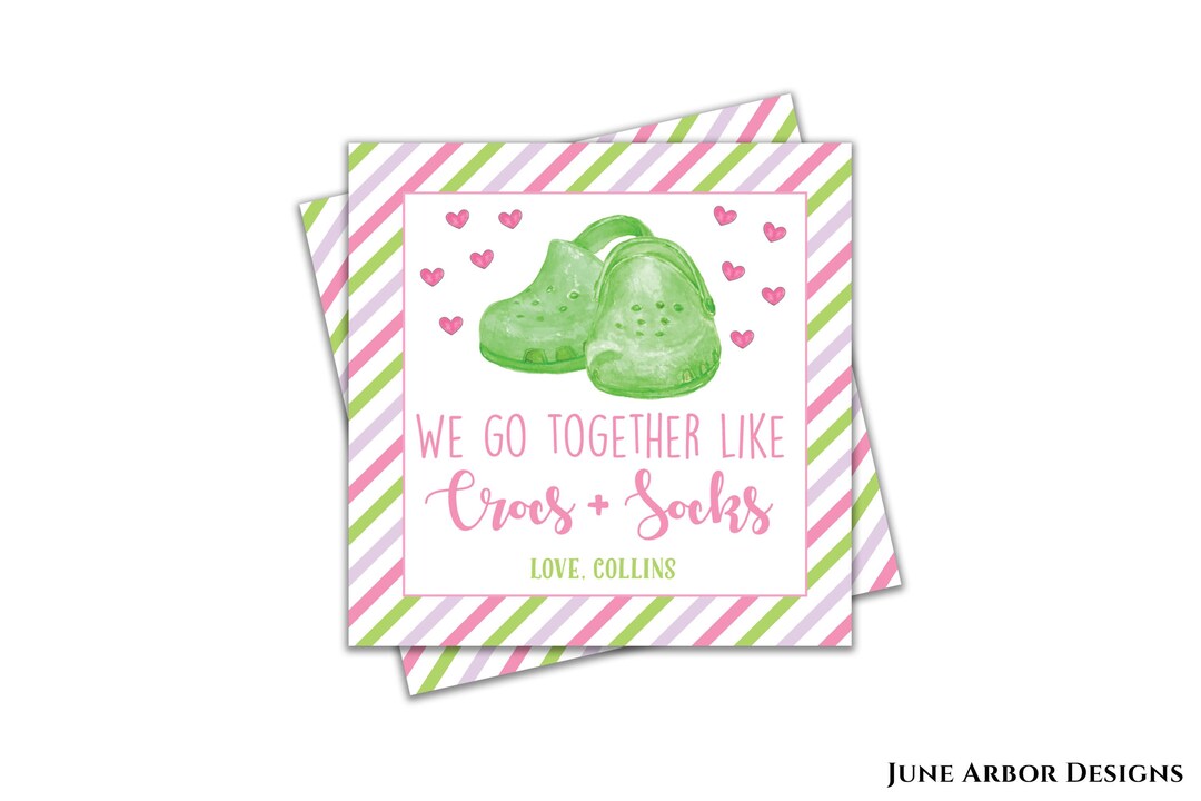 Croc Valentine Editable Template, Printable Girl's Favor Tag With Shoe ...