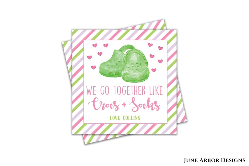Croc Valentine Editable Template, Printable Girl's Favor Tag With Shoe ...