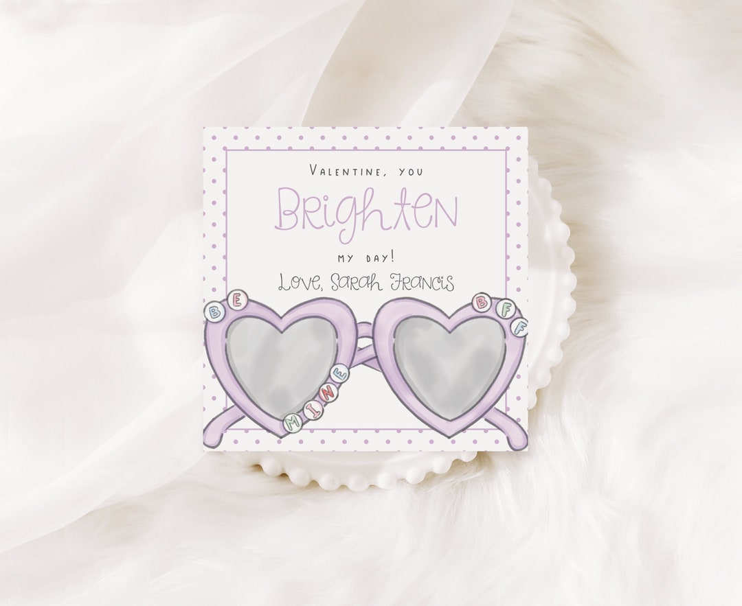 Printable Valentine Favor Tag Sunglasses Valentine Favor You Are the ...