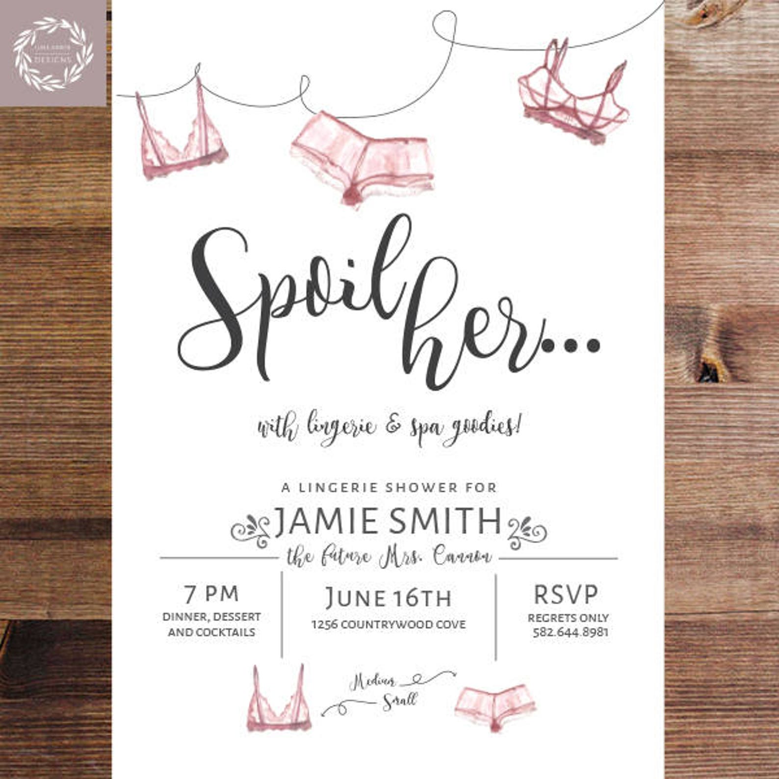 Lingerie Shower Invitation Blush Shower Invitation Etsy