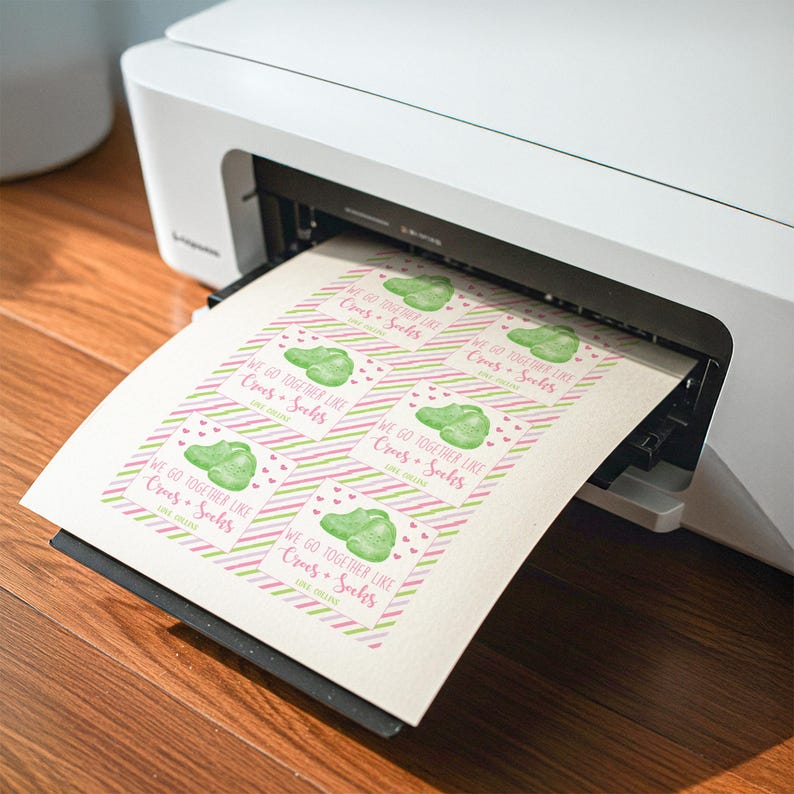 Croc Valentine Editable Template, Printable Girl's Favor Tag With Shoe ...