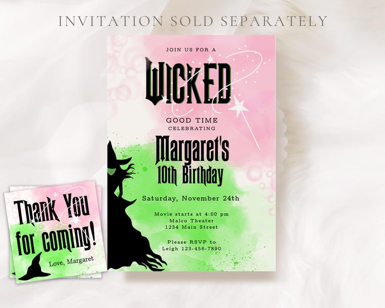 Wicked Witch Gift Tags: Pink & Green Favor Tags (corjl Editable ...