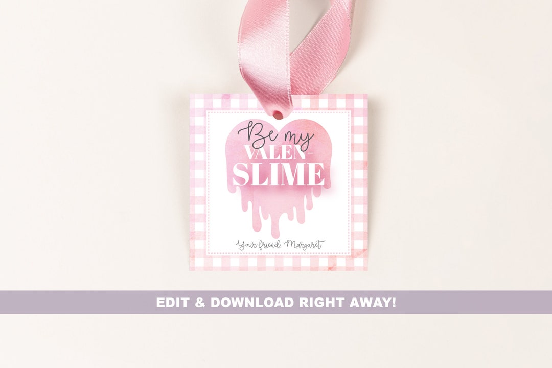 Printable Valentine Favor Tag | Slime Valentine | Valenslime | Little ...