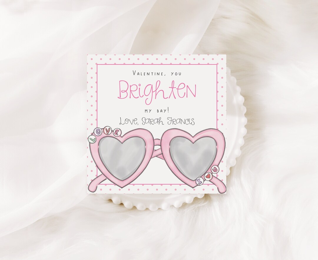 Printable Valentine Favor Tag | Sunglasses Valentine Favor | You Are ...