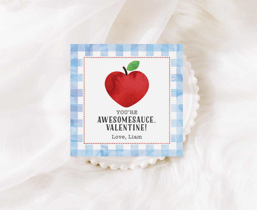 Printable Valentine Favor Tag for Apple Sauce Pouch Toddler Valentine ...