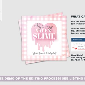 Printable Valentine Favor Tag | Slime Valentine | Valenslime | Little ...