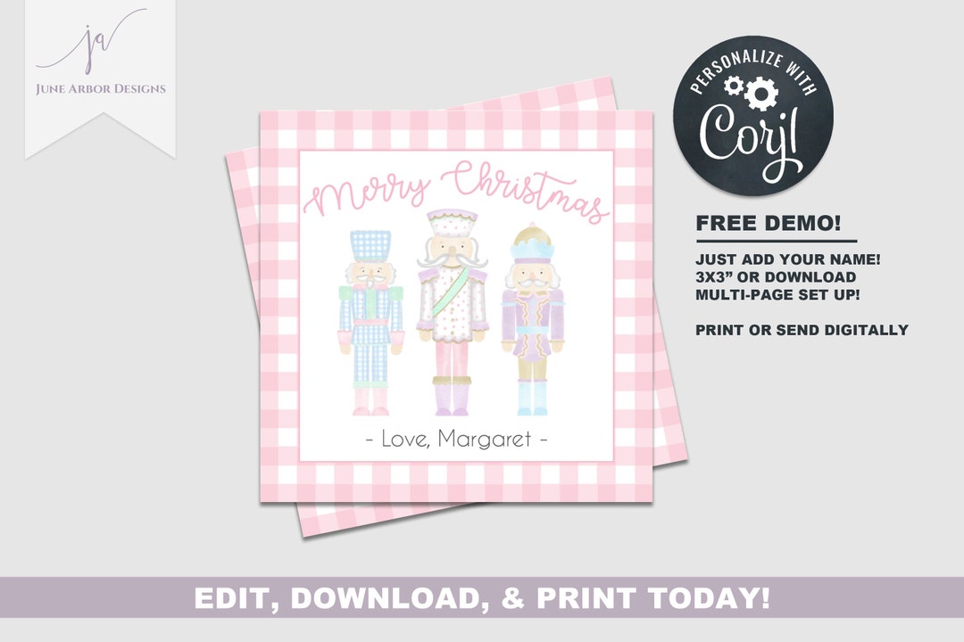 Printable Christmas Gift Tag for Girls | Favor Tag for Holidays ...