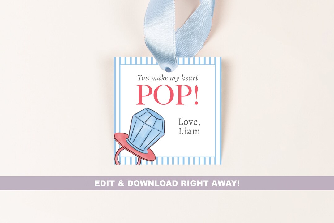 Printable Valentine Favor Tag: Ring Pop Card (digital Download) - Etsy