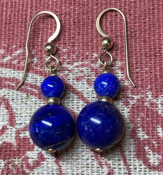 Artisan Made Gold Filled Beautiful Graduated Lapis Dr… - Gem