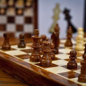 Chess Set Travel Folding Magnetic Chess Set - Sheesham Wood 12 ...