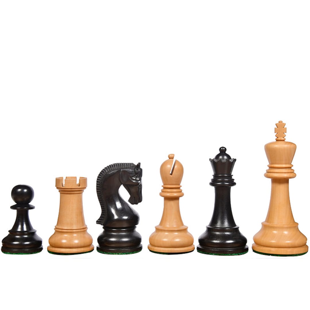 4'' Leningrad Club-sized Wooden Chess Set Chess Pieces Only Black ...