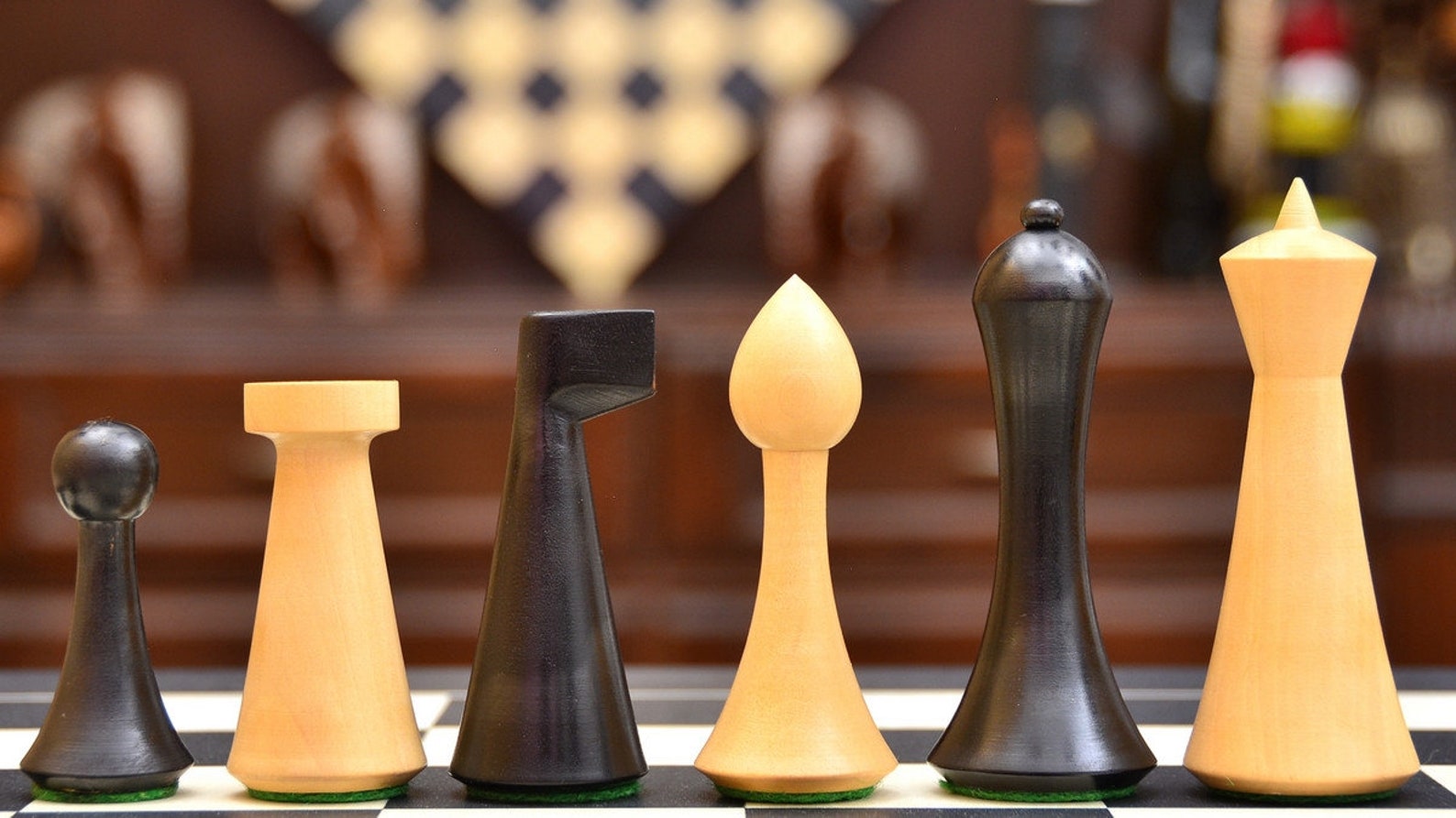 Juego de Ajedrez Minimalista Hermann Ohme Piezas Reproducidas - Etsy España