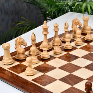 4.1'' Derby Knight Staunton Chess Set - Chess Pieces Only - Weighted ...