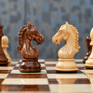 4.1'' Derby Knight Staunton Chess Set - Chess Pieces Only - Weighted ...