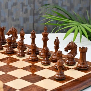 4.1'' Derby Knight Staunton Chess Set - Chess Pieces Only - Weighted ...