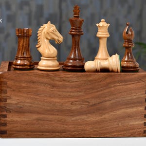4.1'' Derby Knight Staunton Chess Set - Chess Pieces Only - Weighted ...