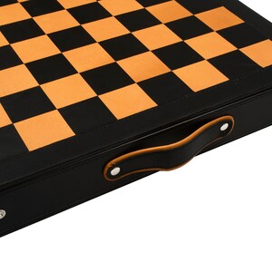 Genuine Leather Chess Board With Built-in Storage in Black Anigre ...