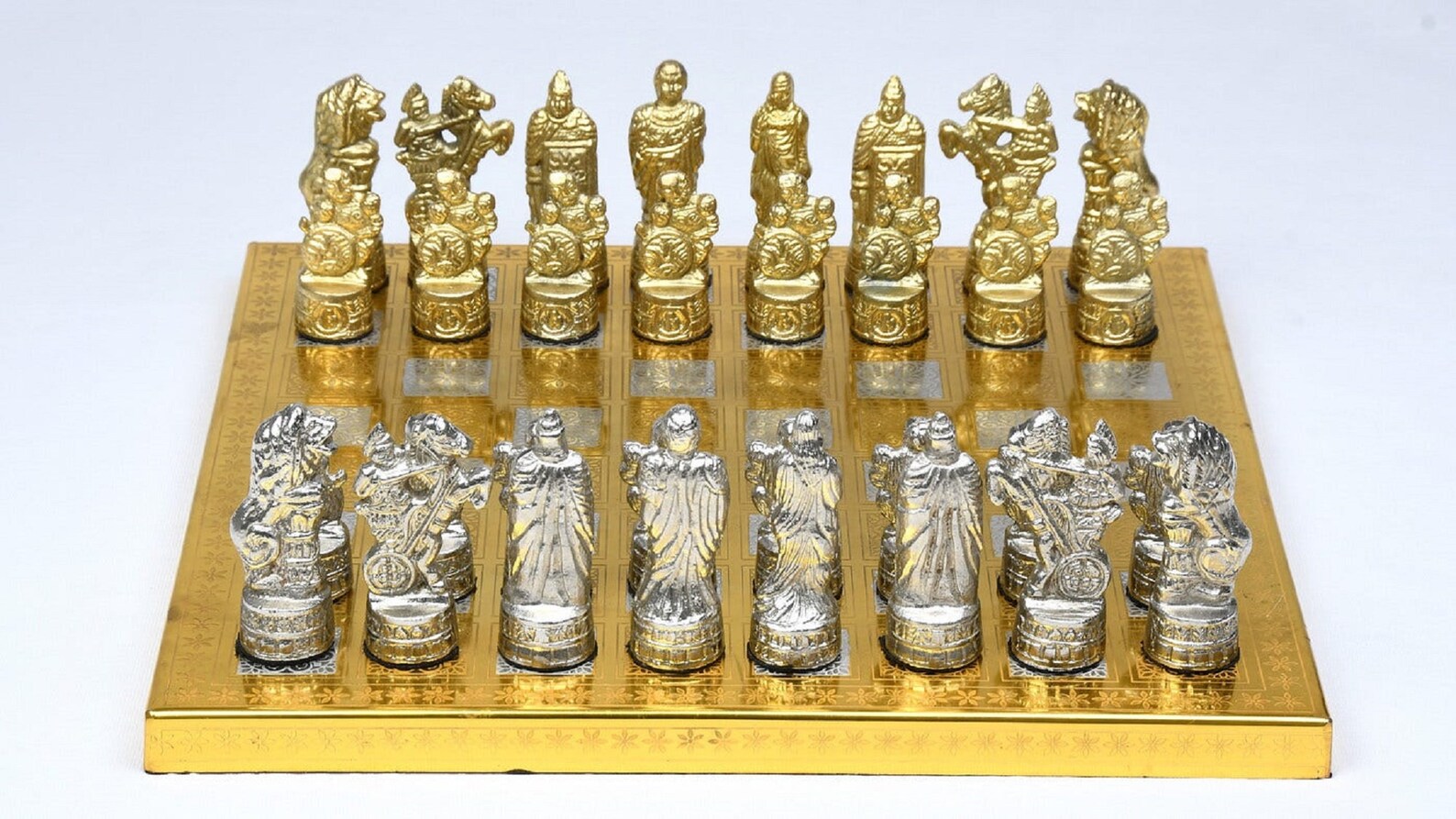Brass Metal Luxury Chess Pieces & Board Combo Set in Shiny - Etsy