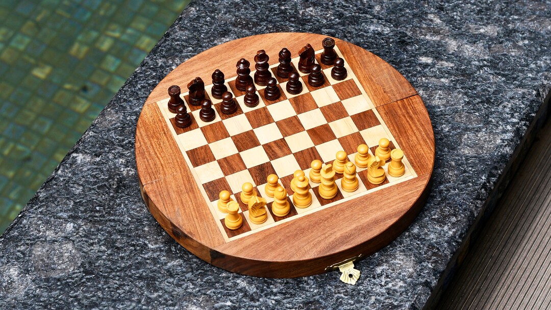 Chess Set Travel Series Folding Magnetic Round Shape in - Etsy