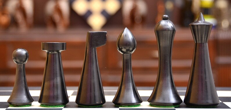 Juego de Ajedrez Minimalista Hermann Ohme Piezas Reproducidas - Etsy España