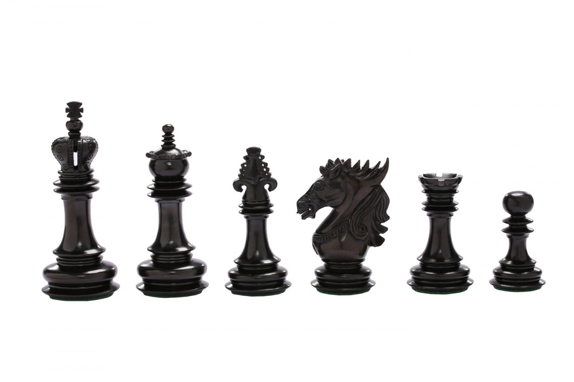 The Dragon Knight Series Chess Pieces Carved in Ebony / Box | Etsy
