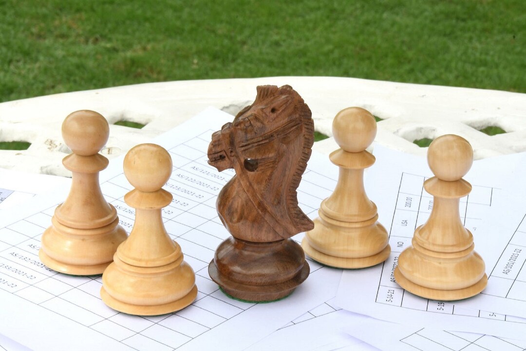 Chess Paper Weight Combo of Handmade Chess Knight & Pawns Heavy ...