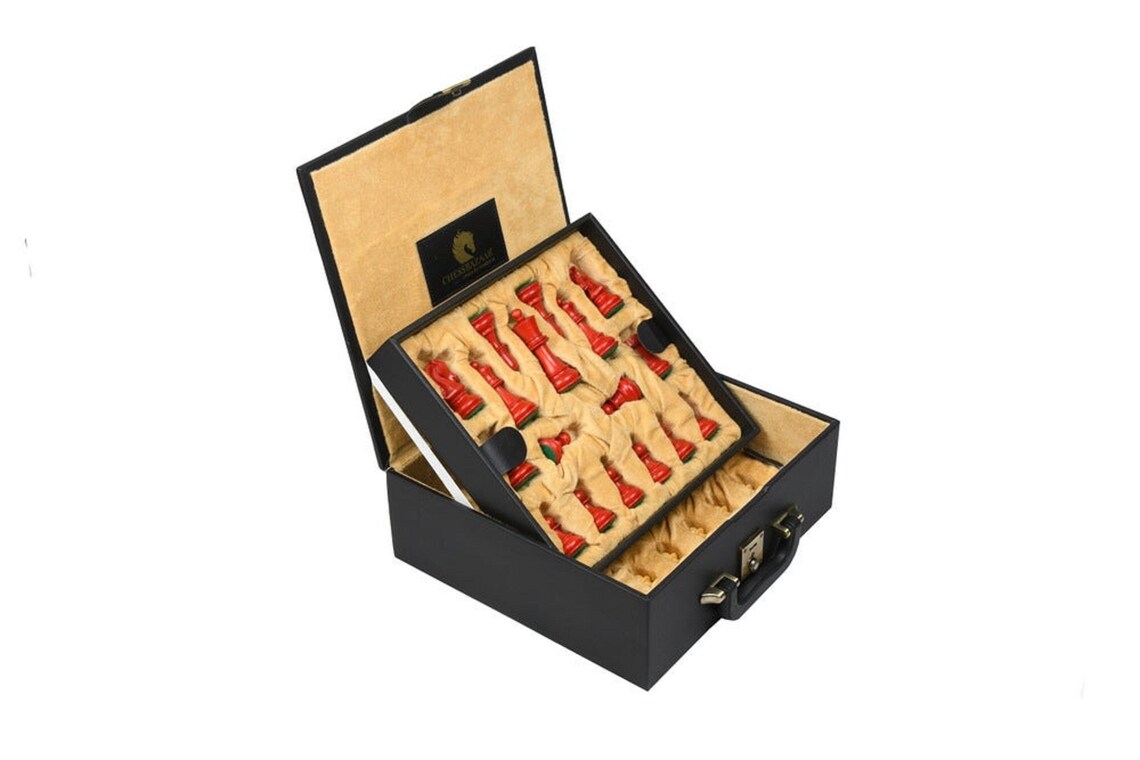 Chess Set Storage Box Coffer With Double Tray Fixed Slots for - Etsy