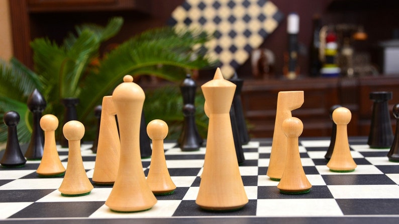 Juego de Ajedrez Minimalista Hermann Ohme Piezas Reproducidas - Etsy España