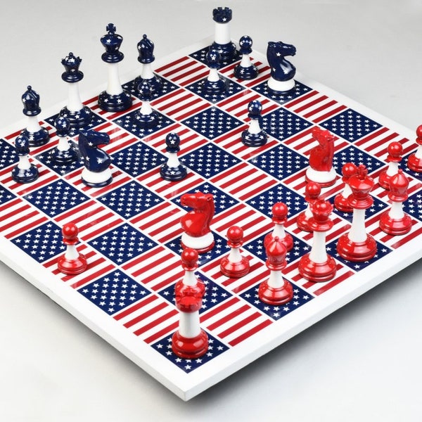 Red and Blue Chess Board - Etsy