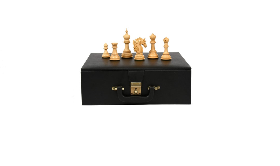4.6 Sher-e-punjab Series Luxury Chess Set Combo Pieces in Ebony Wood ...